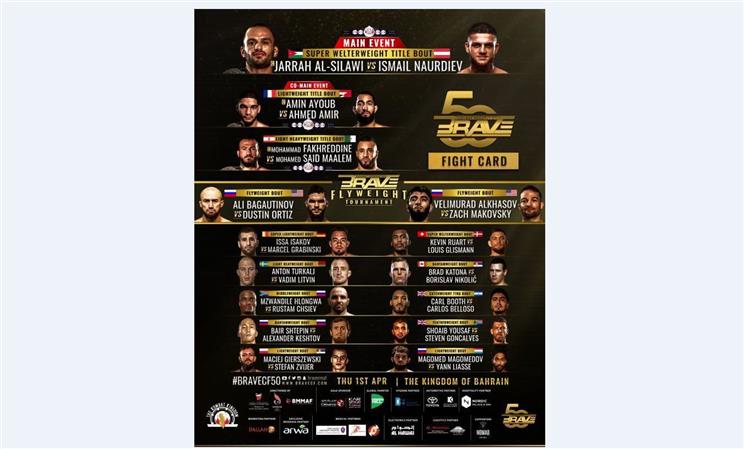 Other Sports: BRAVE 50 to feature 15 fights and three titles