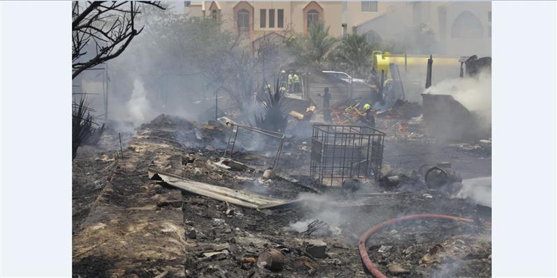 Bahrain News: Civil Defence controls fire at an agricultural waste site