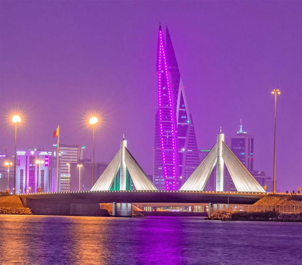 Photo Gallery: Buildings in Bahrain lit up in purple to pay tribute to ...